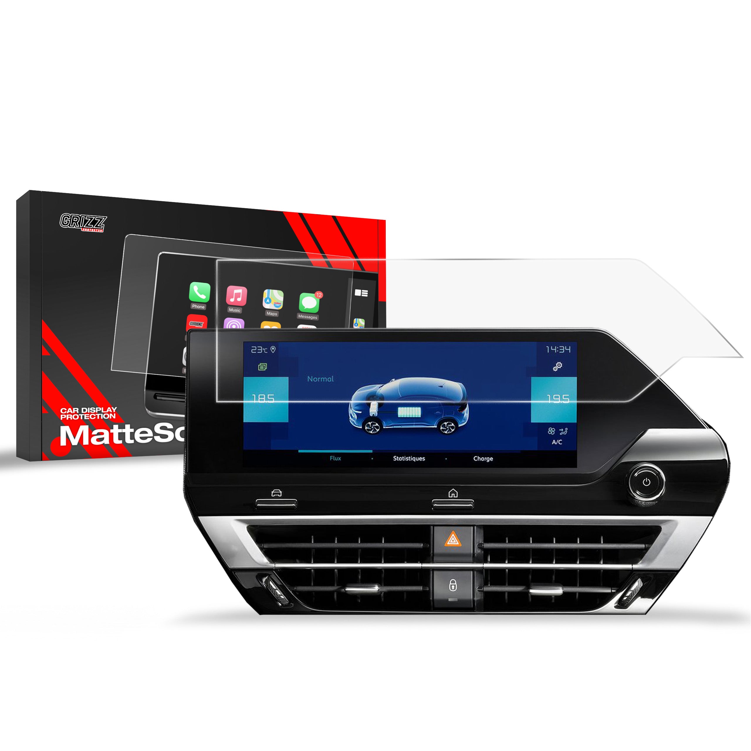 Matte Autodisplayfolie für Citroen C4 3 10" (2021-2025), Grizz Protect