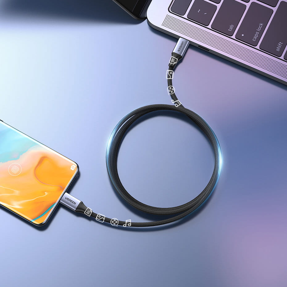 Kabel USB-C für USB-C Ugreen 240W PD 3.0 2m, Grau