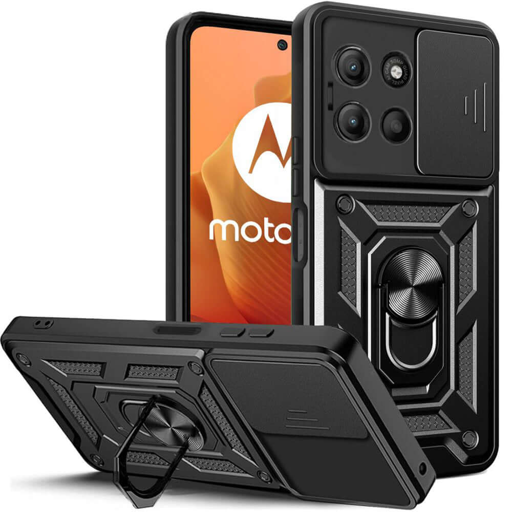 Handyhülle mit Ring für Motorola Moto G15, Tech-Protect Camshield Pro,